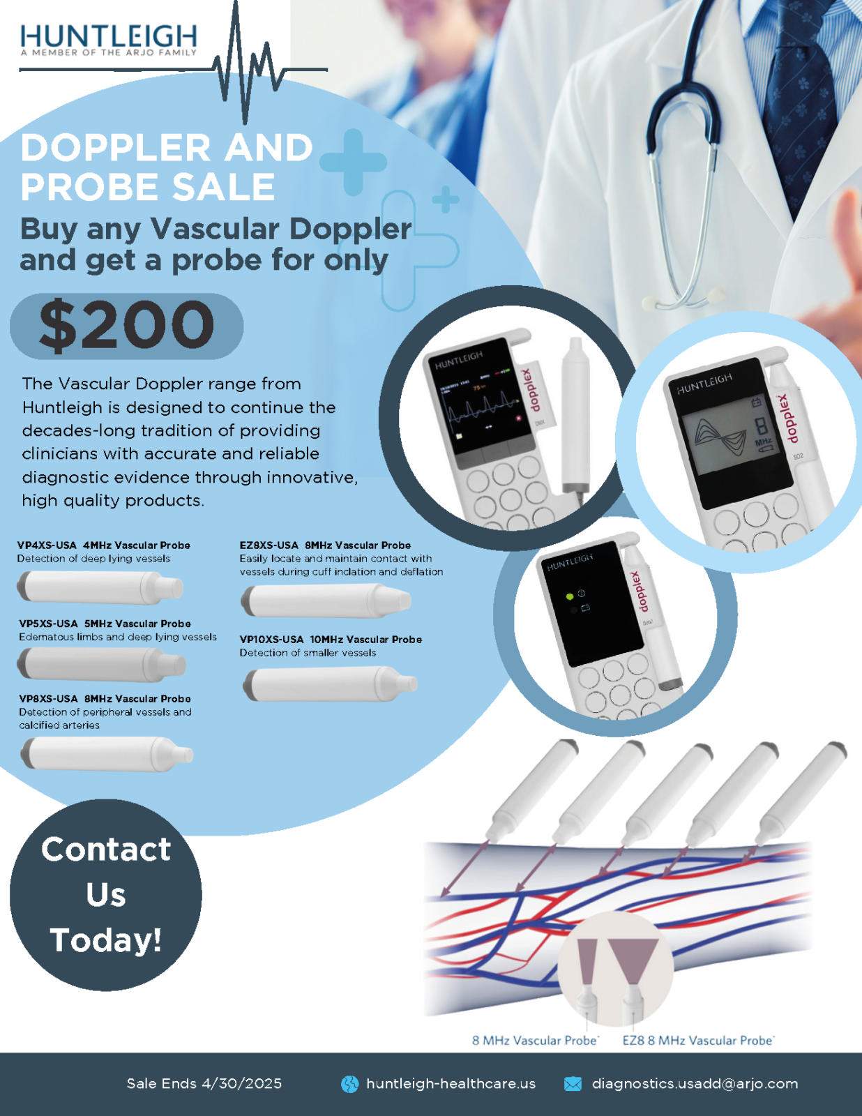 Dopplex® D900 Doppler - Huntleigh Healthcare - US