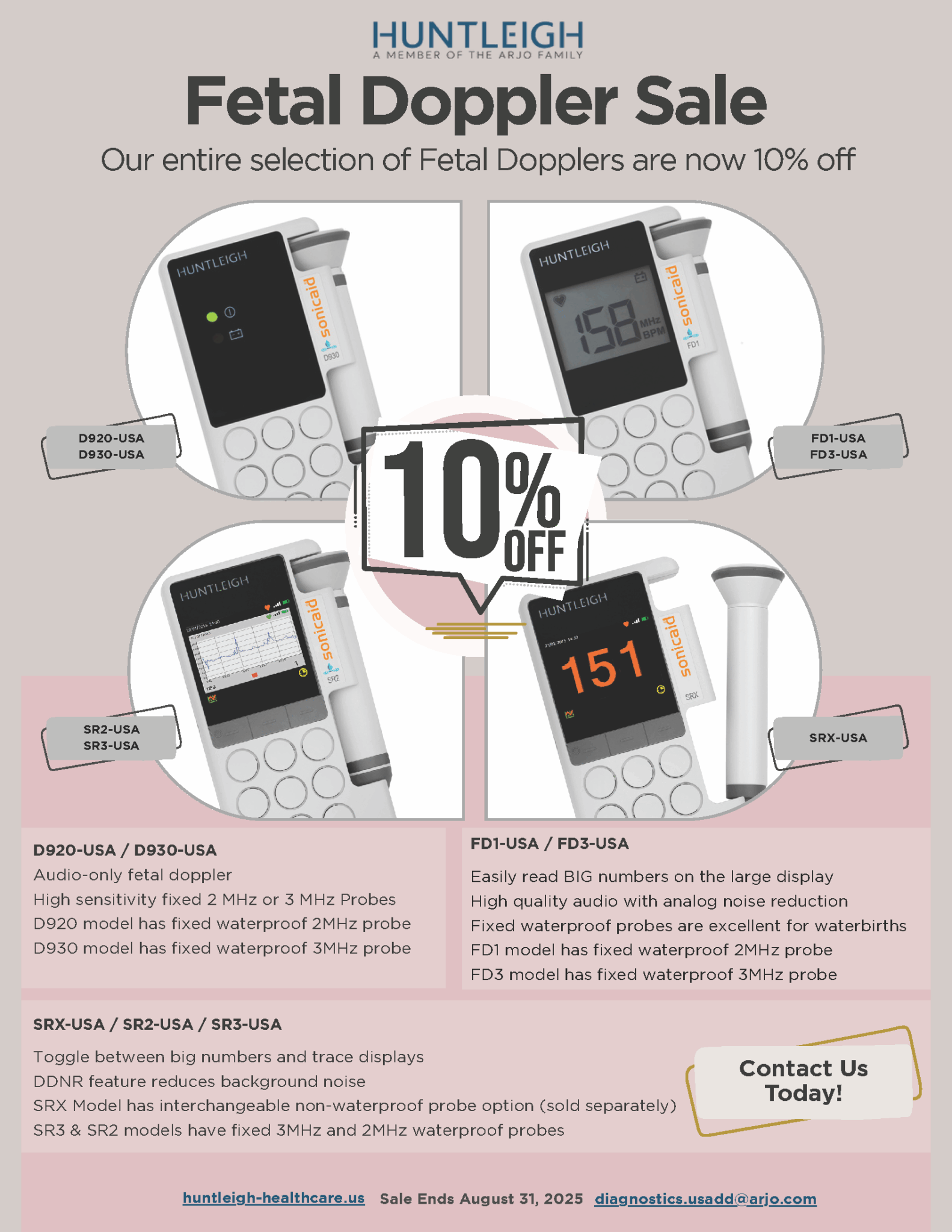 Sonicaid FD1 & FD3 Fetal Doppler - Huntleigh Healthcare - US